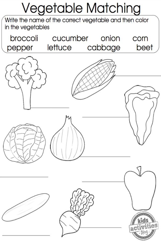 Free Vegetables Worksheets - worksheetspack - Worksheets Library