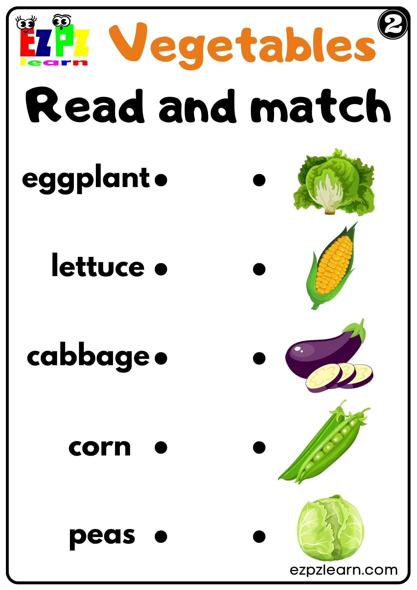 Vegetables - Ezpzlearn.com - Worksheets Library