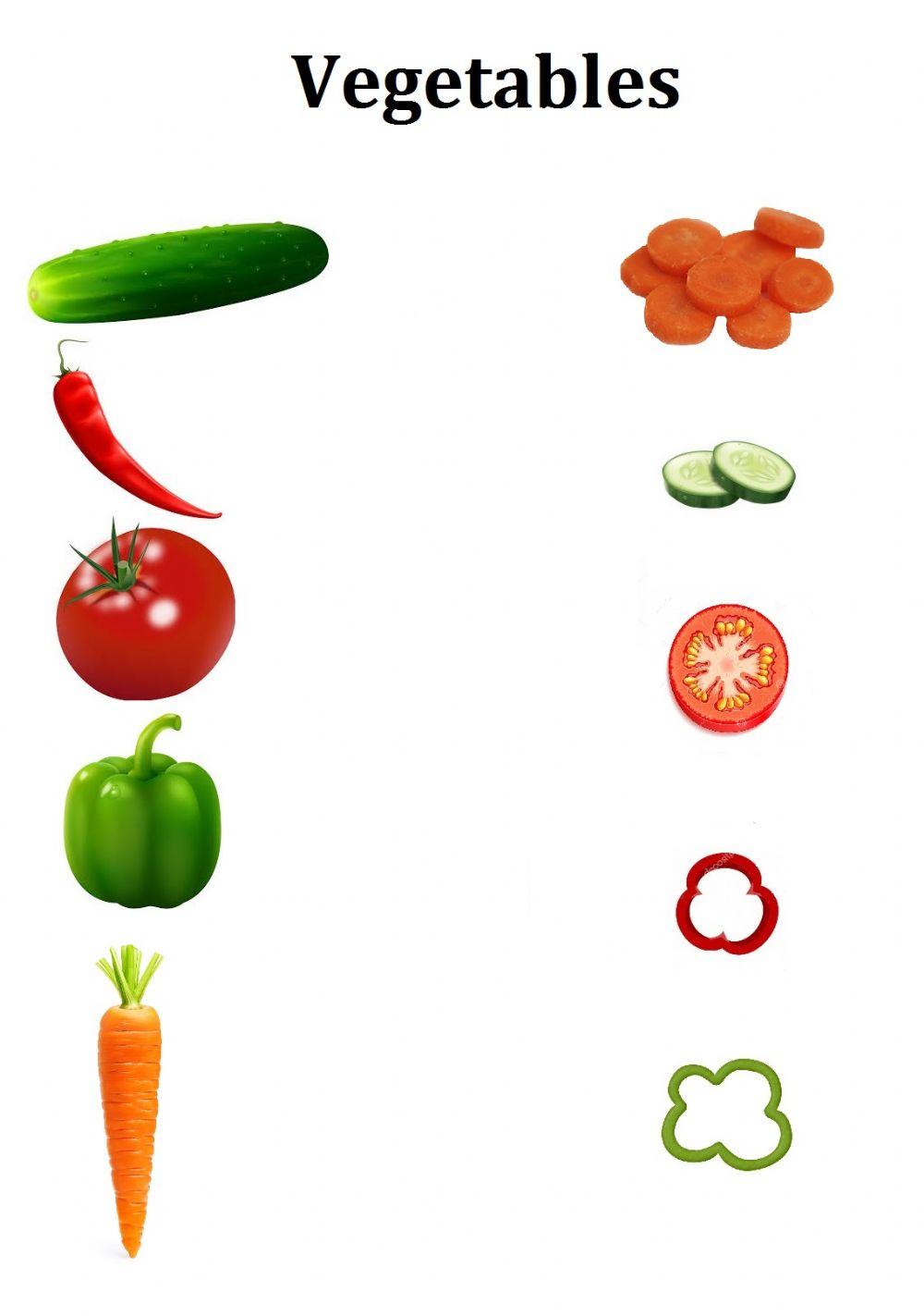 Fruit and Vegetable Worksheets for Kindergarten and First Grade ...