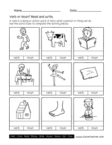 Verb Practice Sheets for Preschool and Kindergartens - Worksheets Library