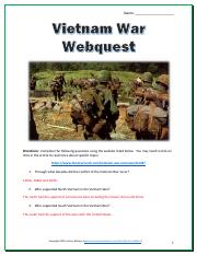 Vietnam War Webquest KEY.pdf - Name: Directions: Complete the ...