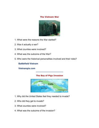 What Was the Vietnam War? Questions | Made By Teachers - Worksheets Library