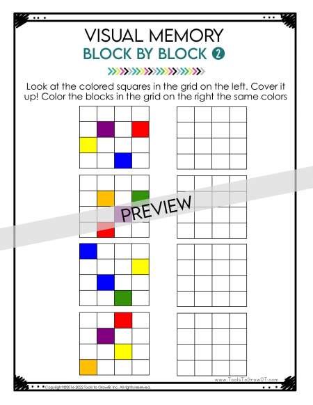 Visual Memory | Visual Perception | Therapy Resources | Tools To ... - Worksheets Library
