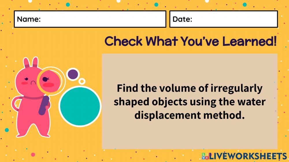 Volume Of Irregular Solids Worksheet Interactive Worksheet Live