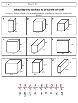 Riddle Worksheet: Volume of Rectangular Prisms by Math with Sanchez ...