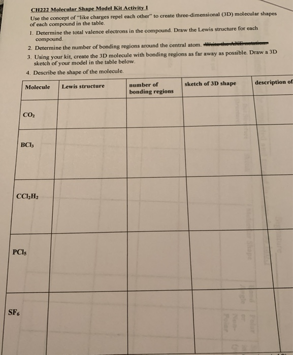 Solution Chemistry Vsepr Analysis And Molecular Geometry Problems