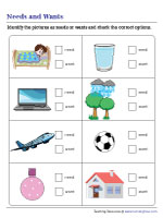 Needs and Wants Worksheets - Worksheets Library