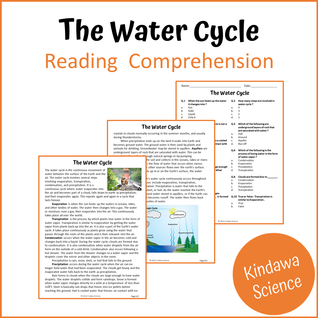 The Water Cycle Reading Comprehension Passage and Questions ... - Worksheets Library
