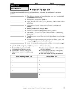 Free water pollution worksheet high school, Download Free water pollution worksheet high school ...