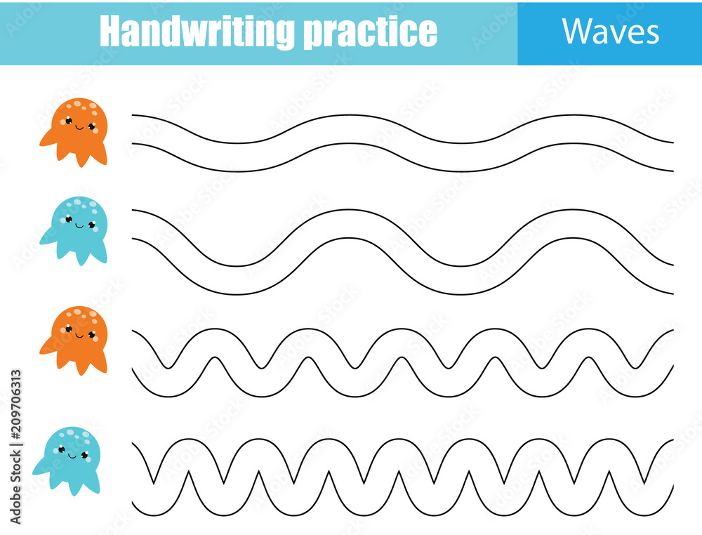 Handwriting practice sheet. Educational children game, printable ... - Worksheets Library