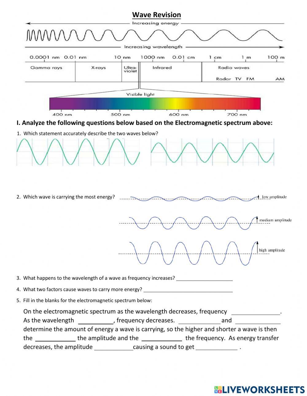 Wave Practice WS | PDF | Wavelength | Waves - Worksheets Library