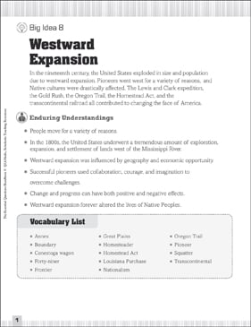 Essential Questions: Westward Expansion | Printable Lesson Plans ...