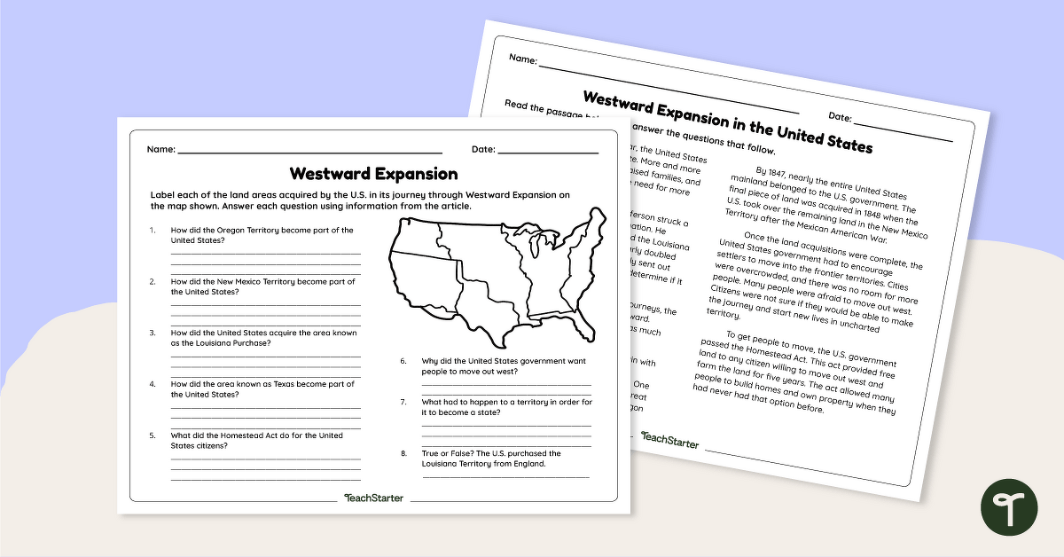 Free westward expansion worksheet, Download Free westward expansion ...