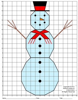 Snowman (Elementary), Winter, Coordinate Drawing & Graphing ...