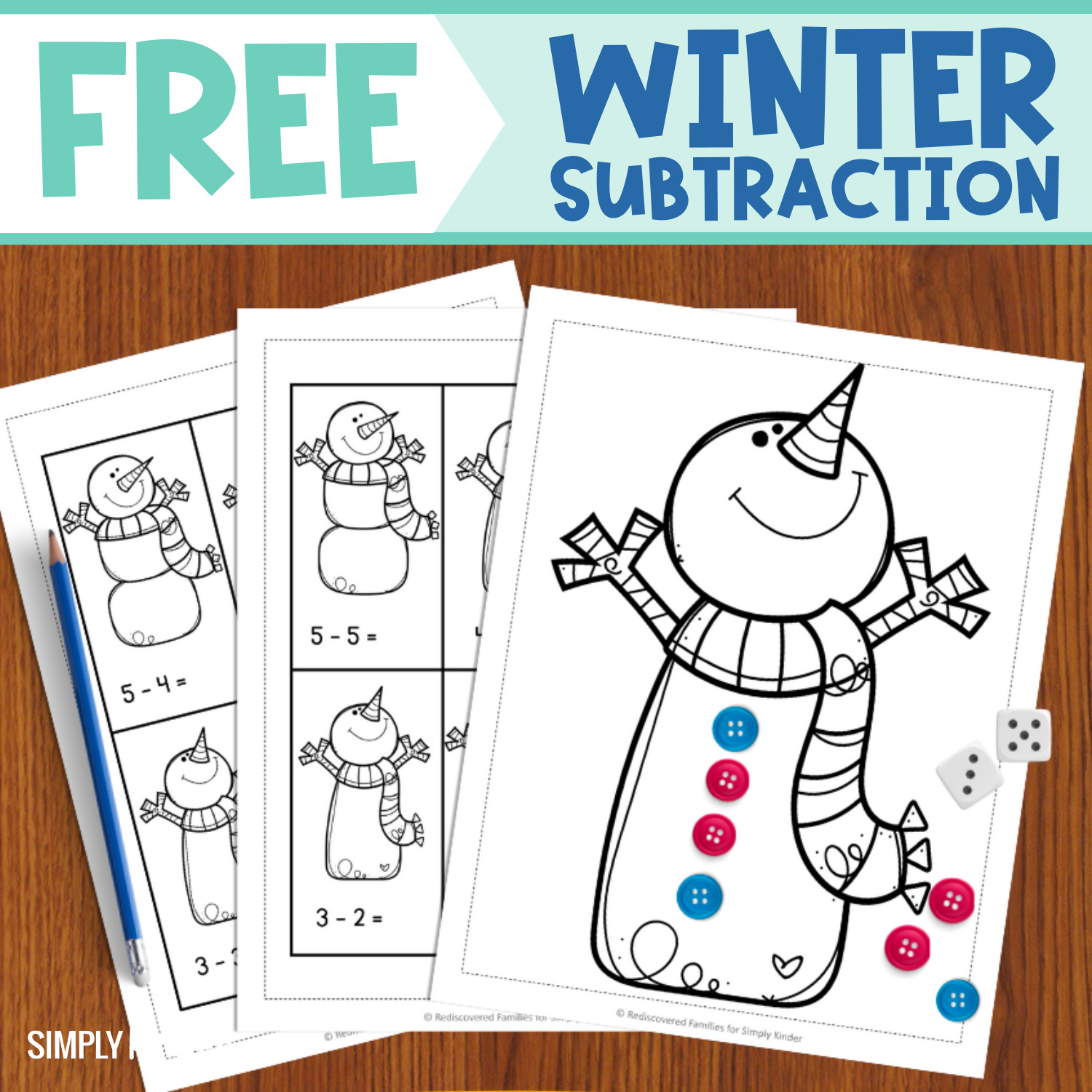 Winter Subtraction Activity for Kinders (Free Printable) - Simply ...