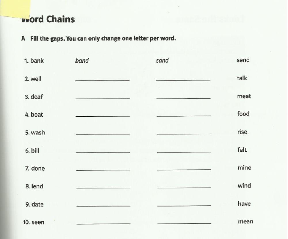 Word chain online exercise for | Live Worksheets - Worksheets Library