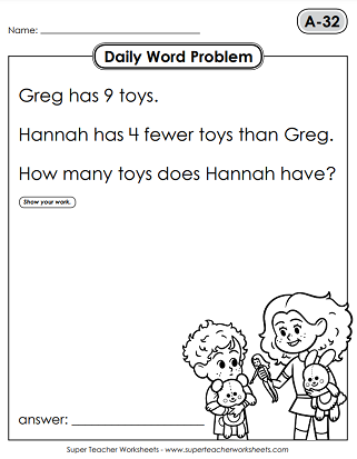 Daily Word Problems (Level A) - Worksheets Library