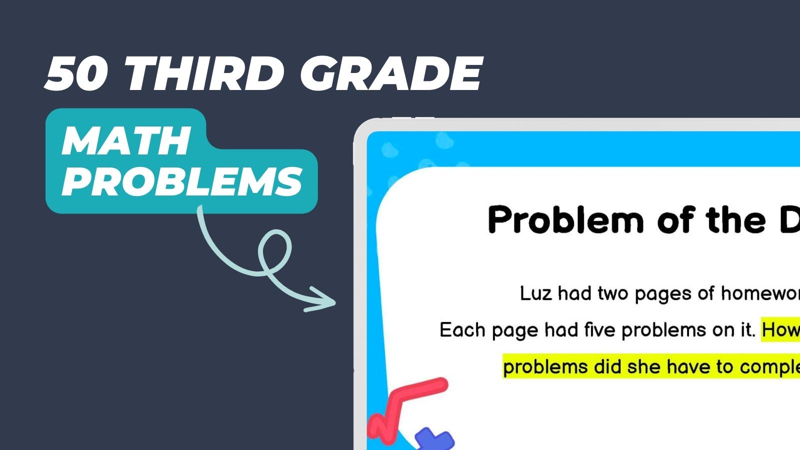 50 Third Grade Math Word Problems of the Day - Worksheets Library