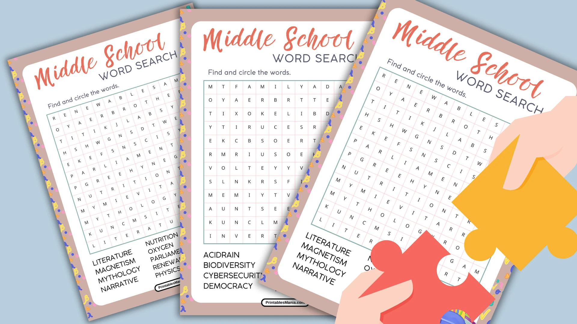 Free Printable Word Searches For Middle School - Printables Mania ...