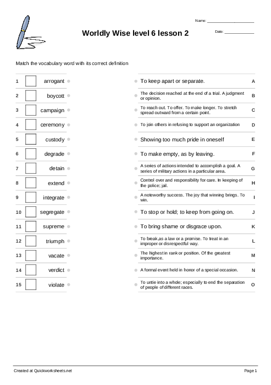 Lesson 8 Wordly Wise Words Worksheet WordMint Worksheets Library Lesson 8 Wordly Wise Words Worksheet WordMint Worksheets Library