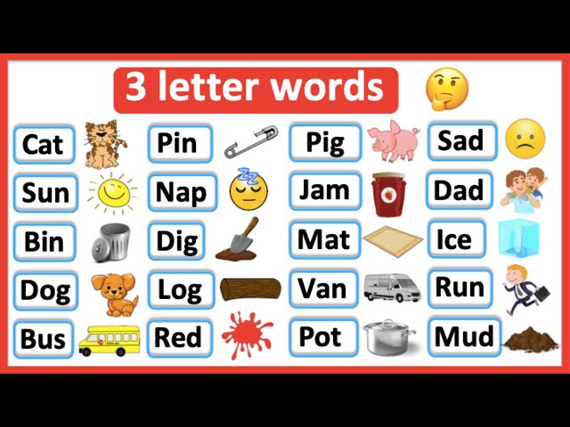 3 Letter Words List ? | Phonics lesson | Reading Lesson | Learn ... - Worksheets Library