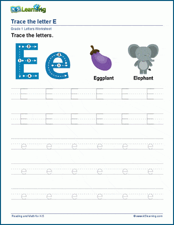Letter E Worksheets | K5 Learning - Worksheets Library