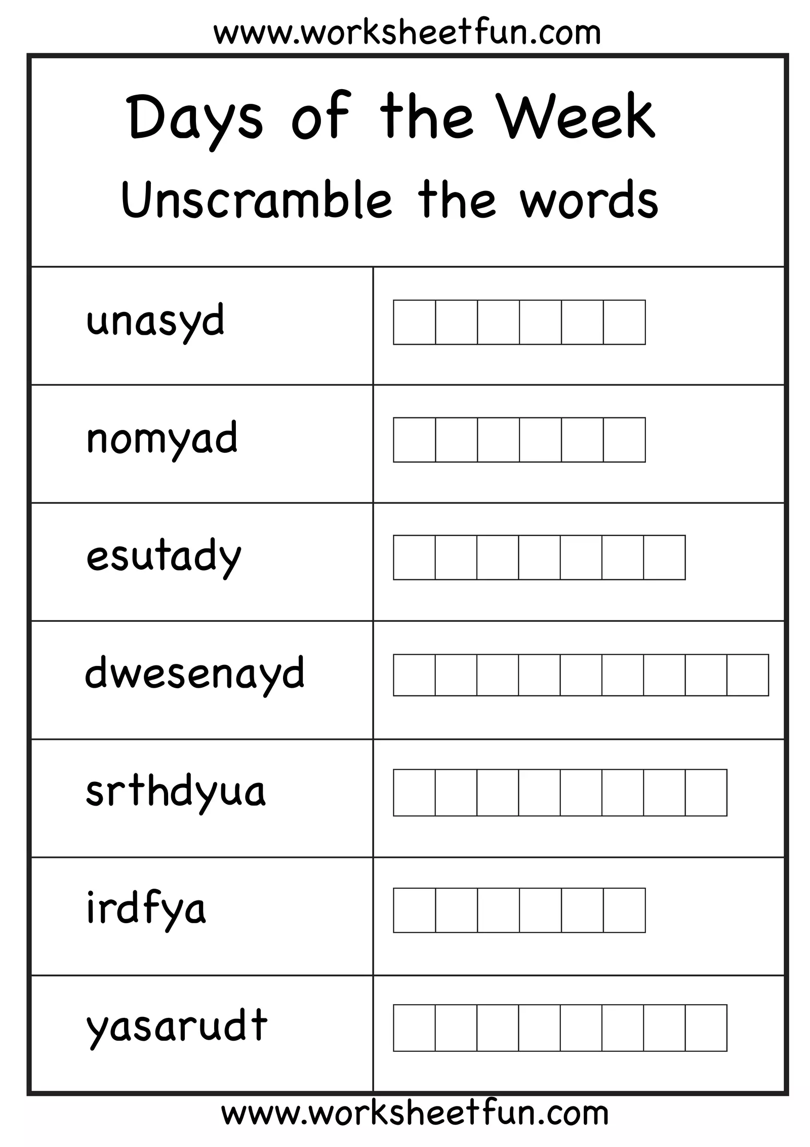 Days of the week Interactive Worksheet – Edform - Worksheets Library