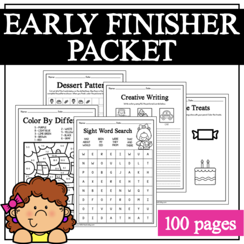Early Finisher Worksheet Packet, Math & Language Arts Practice ...