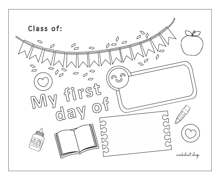 My First Day of School Worksheet 1 - Worksheet Shop - Worksheets Library