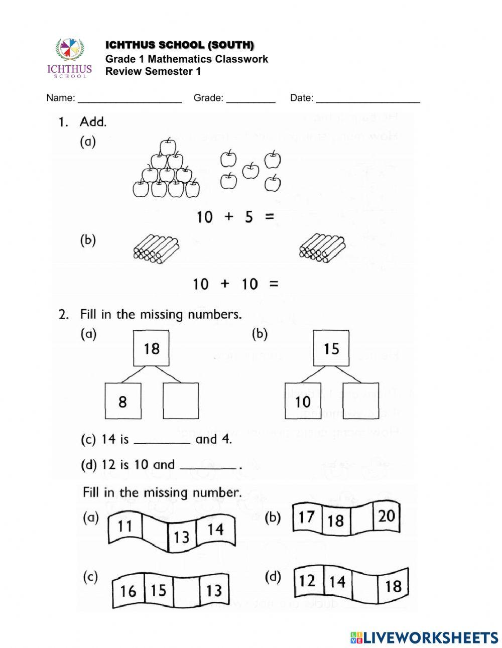 Worksheets for Grade 1 | Beautifully Designed Modern Worksheets ...