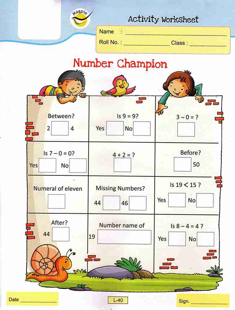 Magpie Activity Worksheet For Junior KG Early Learning Books For Magpie Activity Worksheet For Junior KG Early Learning Books For