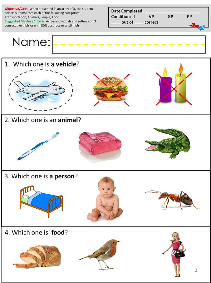 Autism Complete LLC Worksheets Library