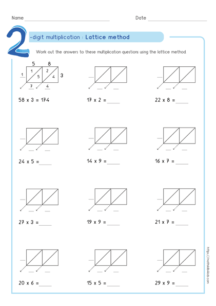 Lattice Multiplication Worksheets Math Monks Worksheets Library