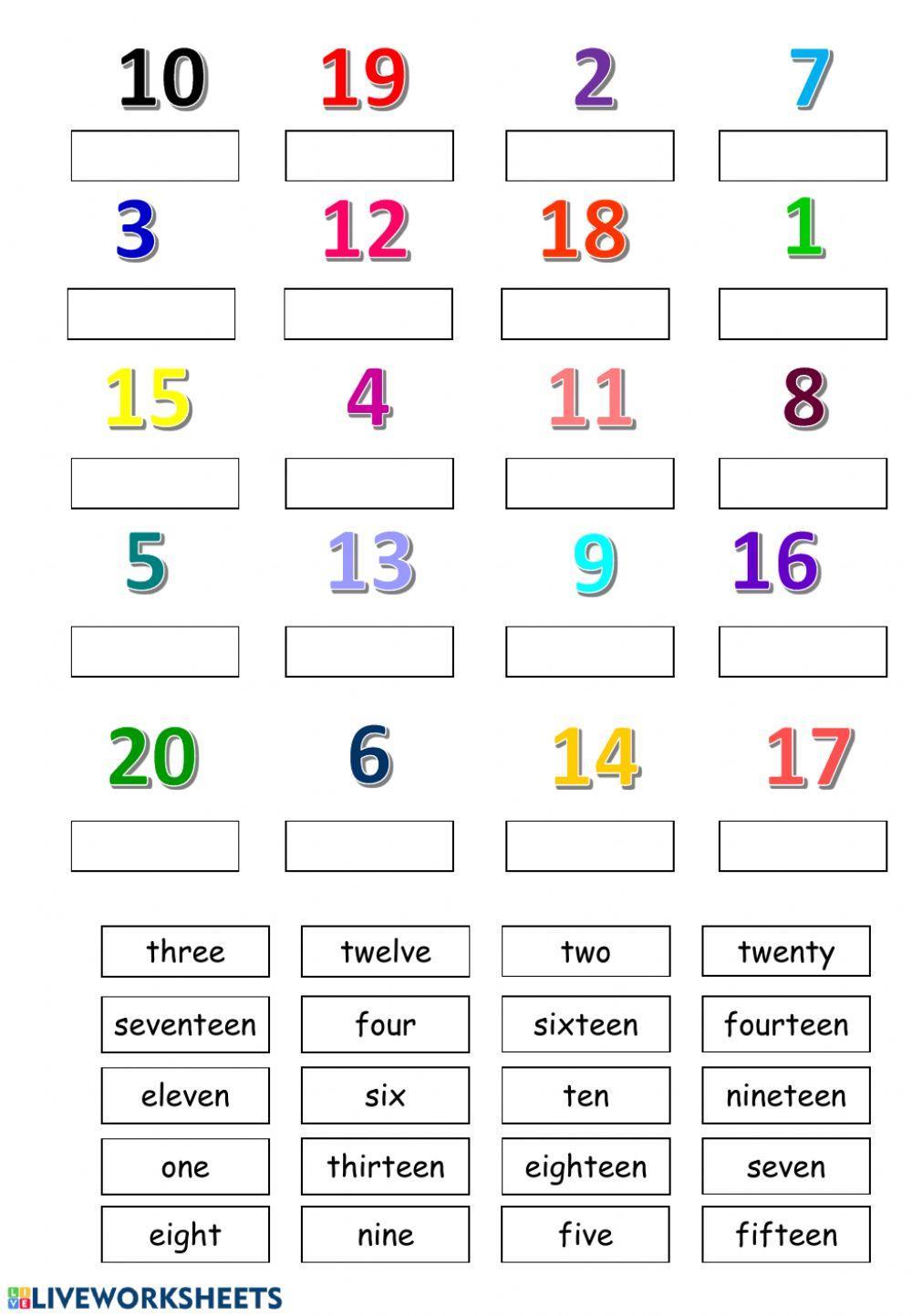 Numbers 1-20 | Live Worksheets - Worksheets Library