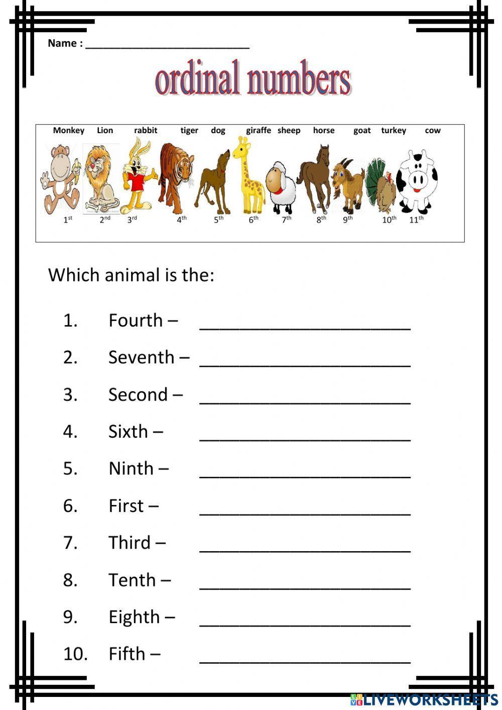 Ordinal Numbers Online Exercise For Grade 1 Live Worksheets Ordinal Numbers Online Exercise For Grade 1 Live Worksheets