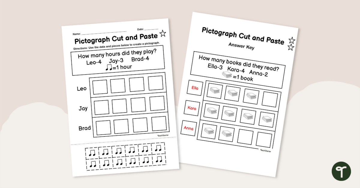 Pictograph Cut and Paste Worksheet | Teach Starter - Worksheets Library
