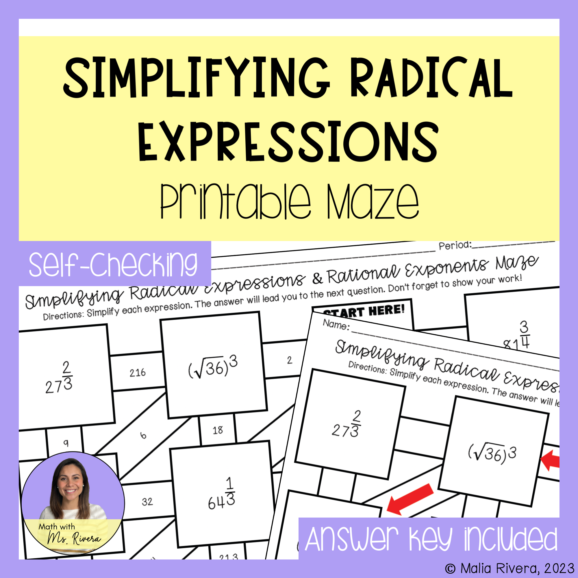 Simplifying Radical Expressions Maze Worksheet - Worksheets Library