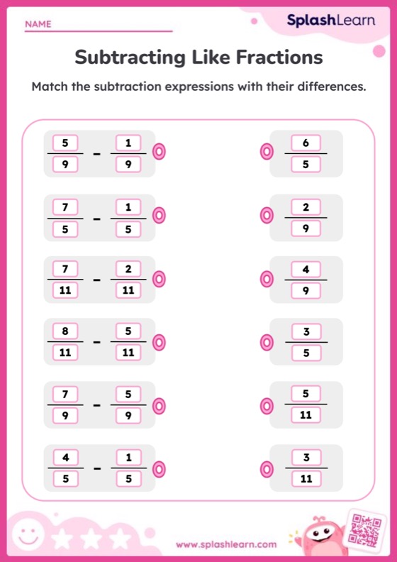 Adding And Subtracting Fractions Worksheets With Answer Key