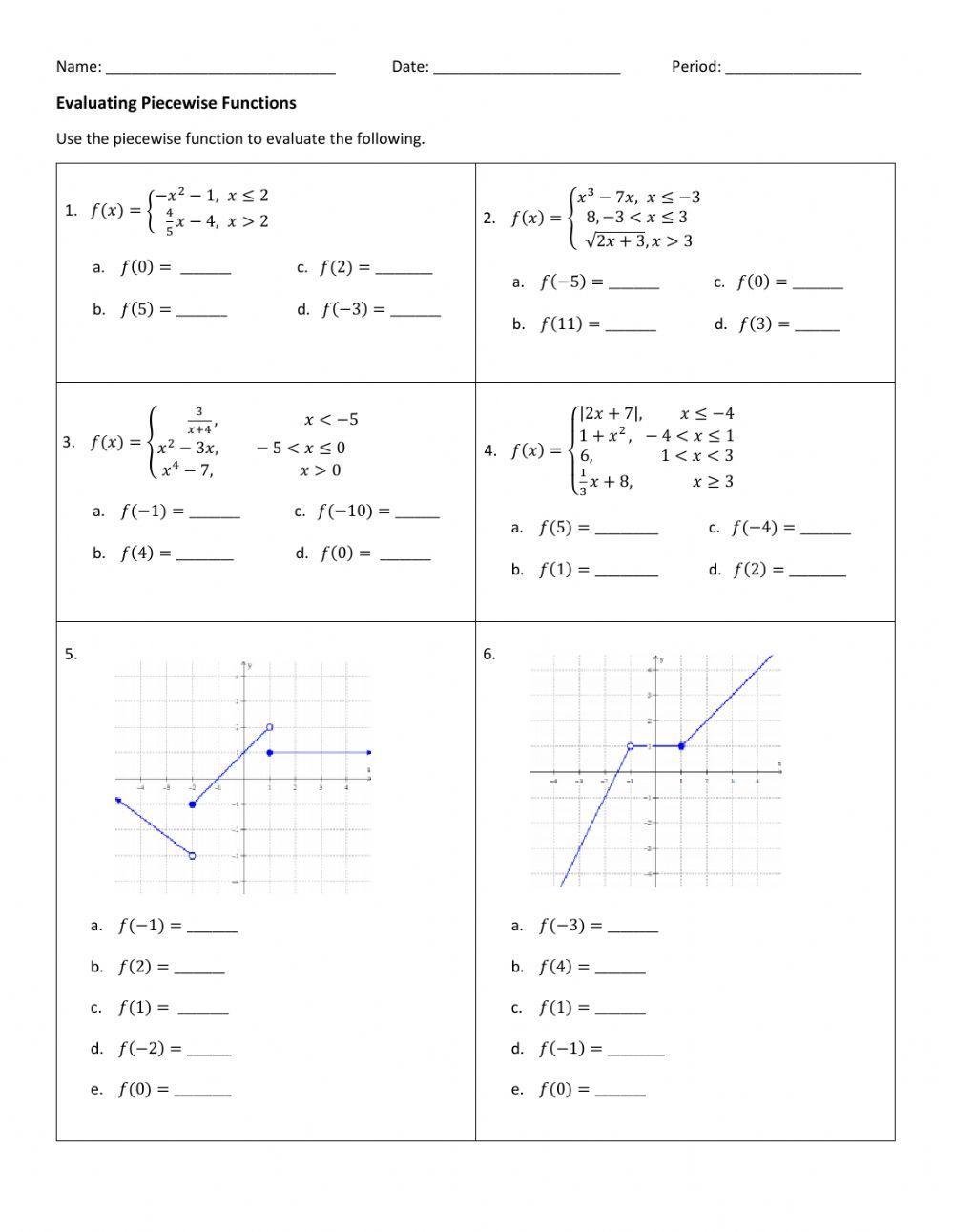 Piecewise defined Functions Worksheet Live Worksheets Worksheets Piecewise defined Functions Worksheet Live Worksheets Worksheets