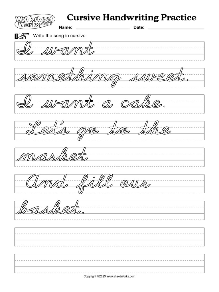 Elegant Cursive Handwriting Worksheet - Worksheets Library
