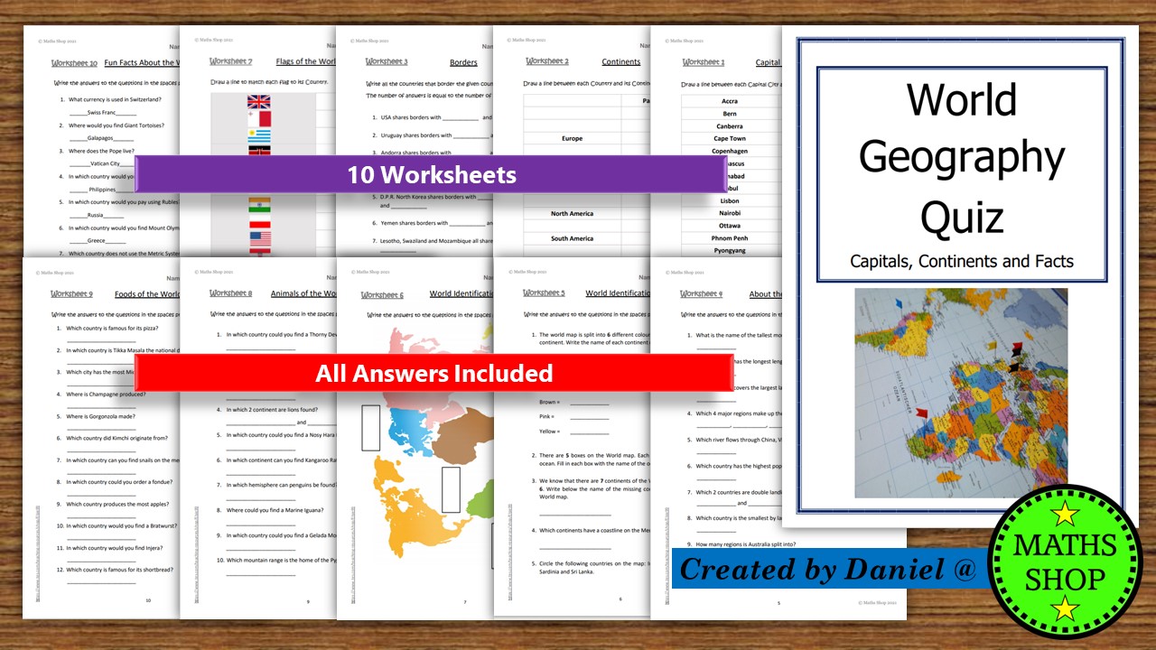 World Geography Quiz | Teaching Resources - Worksheets Library