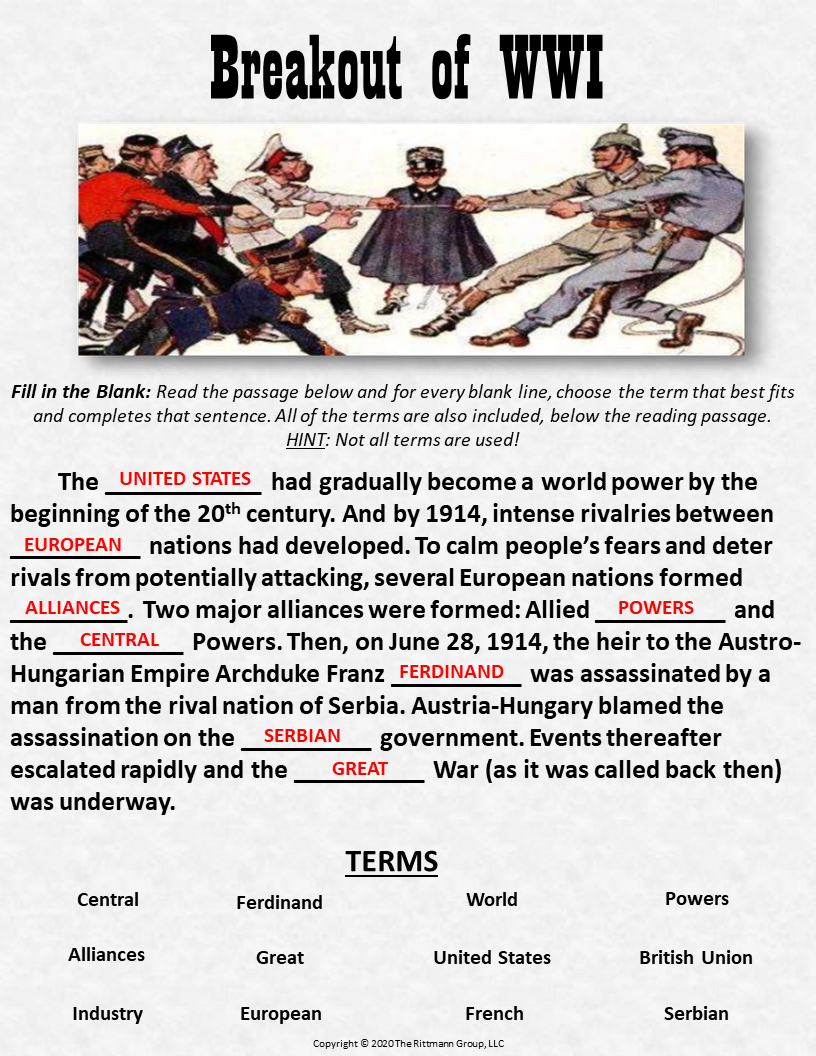 Free World War One Worksheet Download Free World War One Worksheet Png