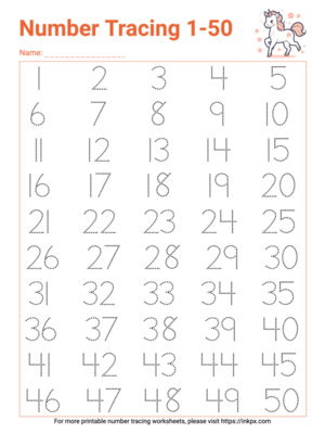 Writing and Tracing Numbers 1-50 - Worksheets Library