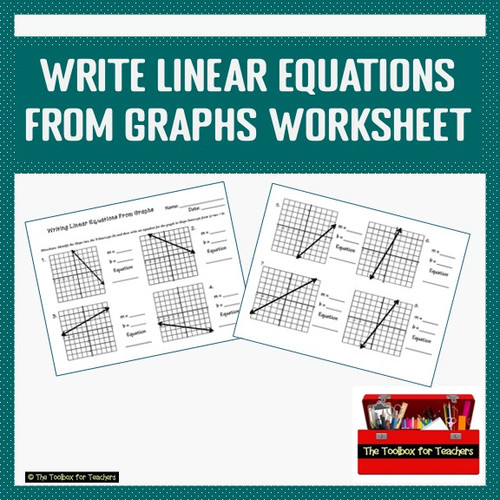 Writing Linear Equations From Graphs Worksheet Slope Intercept Form