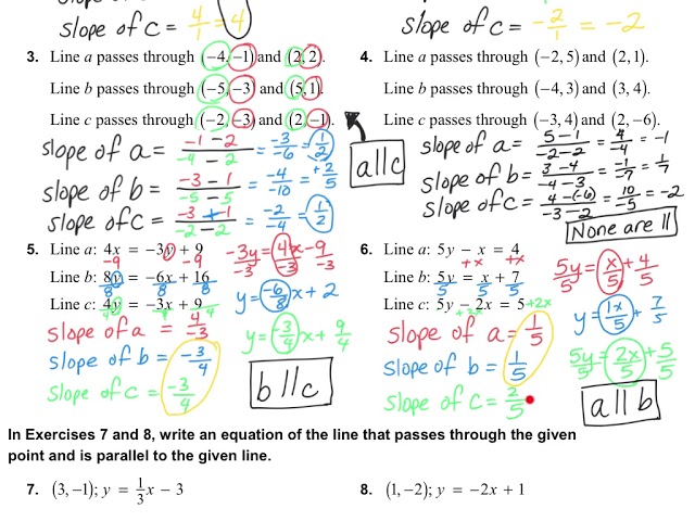 Algebra 1 43 Writing Equations Of Parallel And Perpendicular Lines