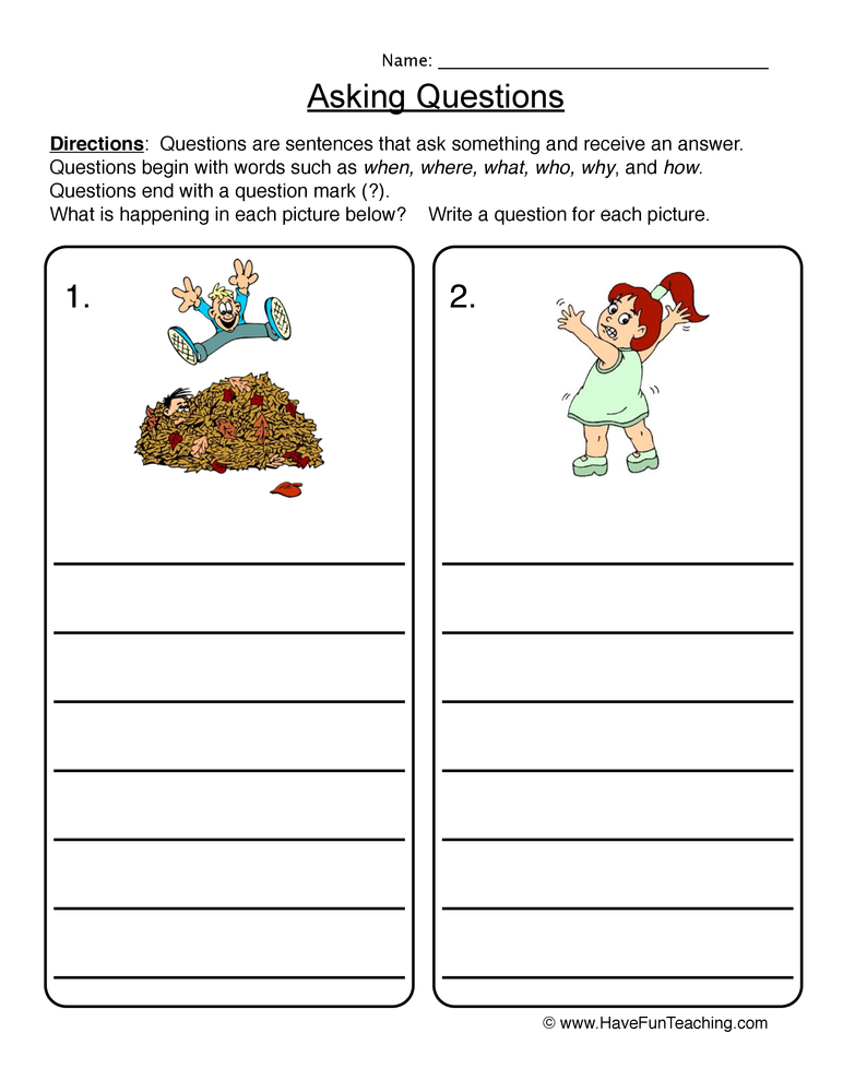 Writing Questions Worksheet - Have Fun Teaching - Worksheets Library