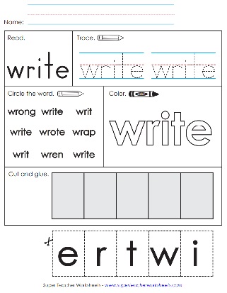 Sight Word: Write (Worksheets) - Worksheets Library