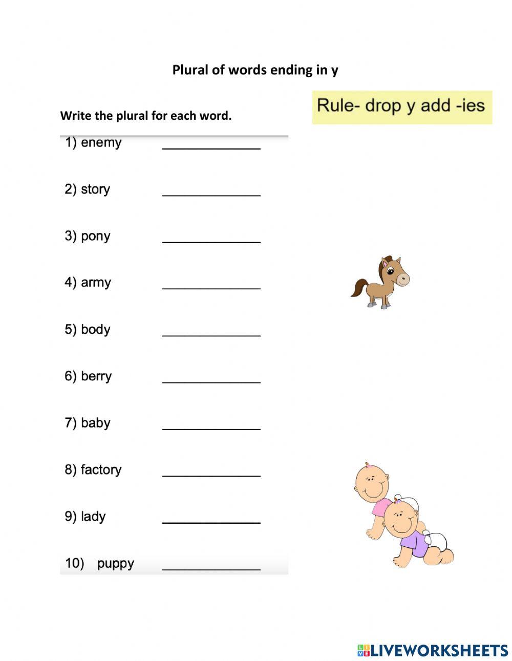Plurals Ending In Y Worksheet Worksheets Library Plurals Ending In Y Worksheet Worksheets Library