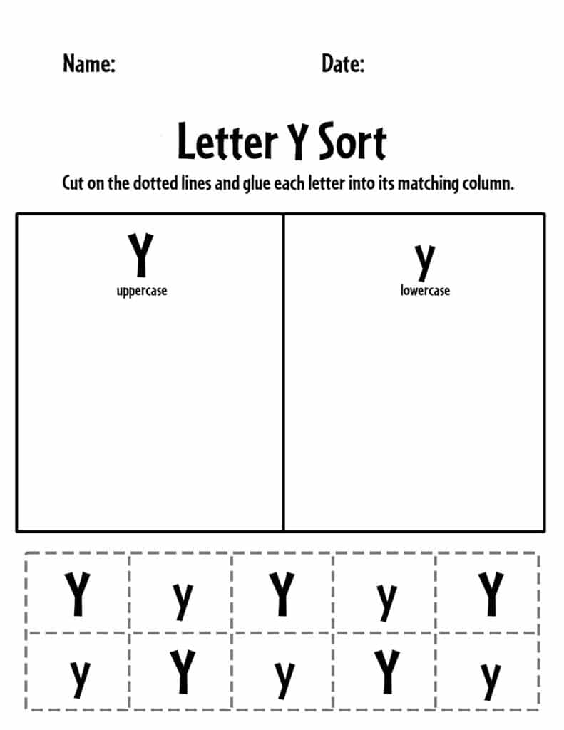 Letter y Worksheets (SB528) - SparkleBox - Worksheets Library