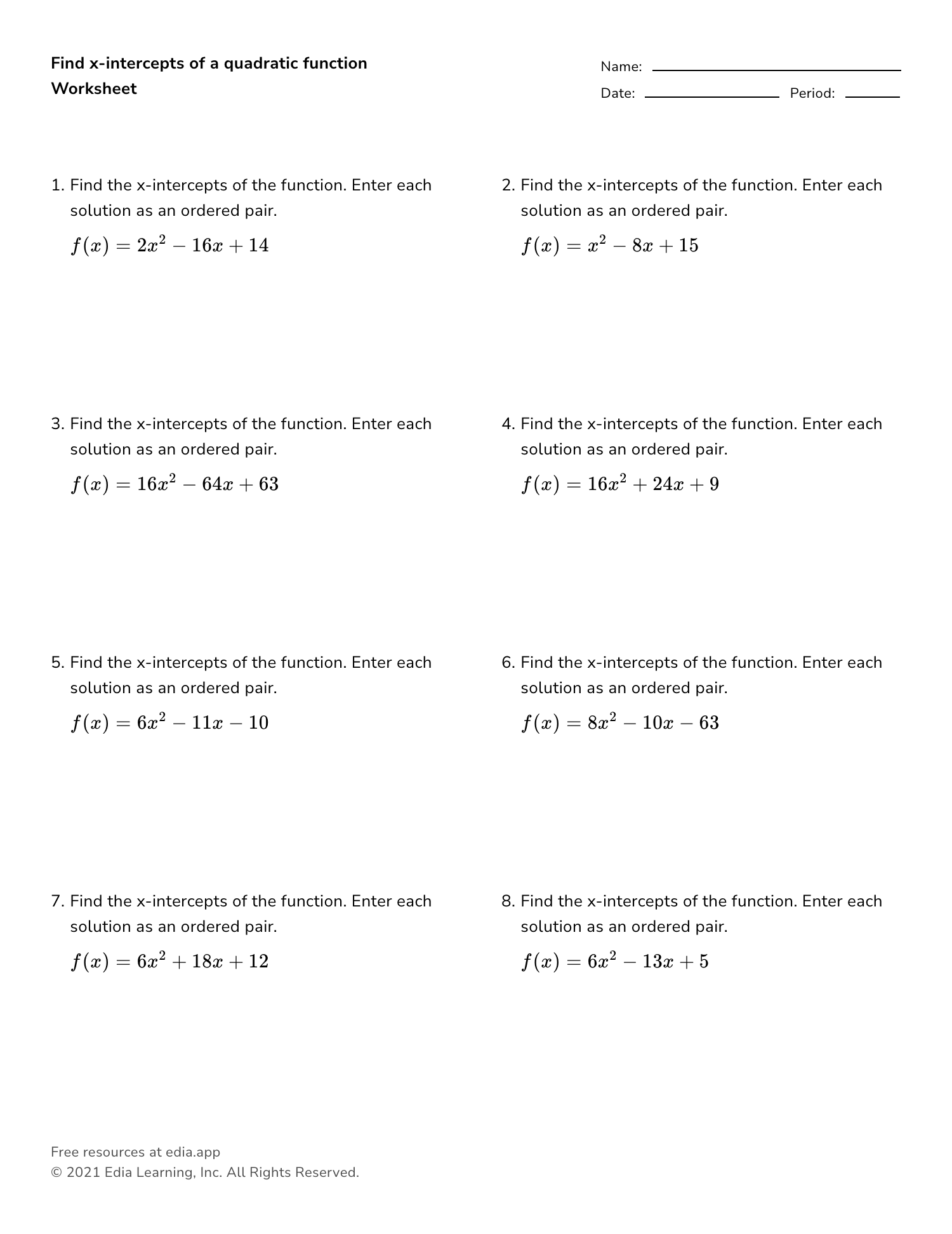 Edia Free Math Homework In Minutes Worksheets Library